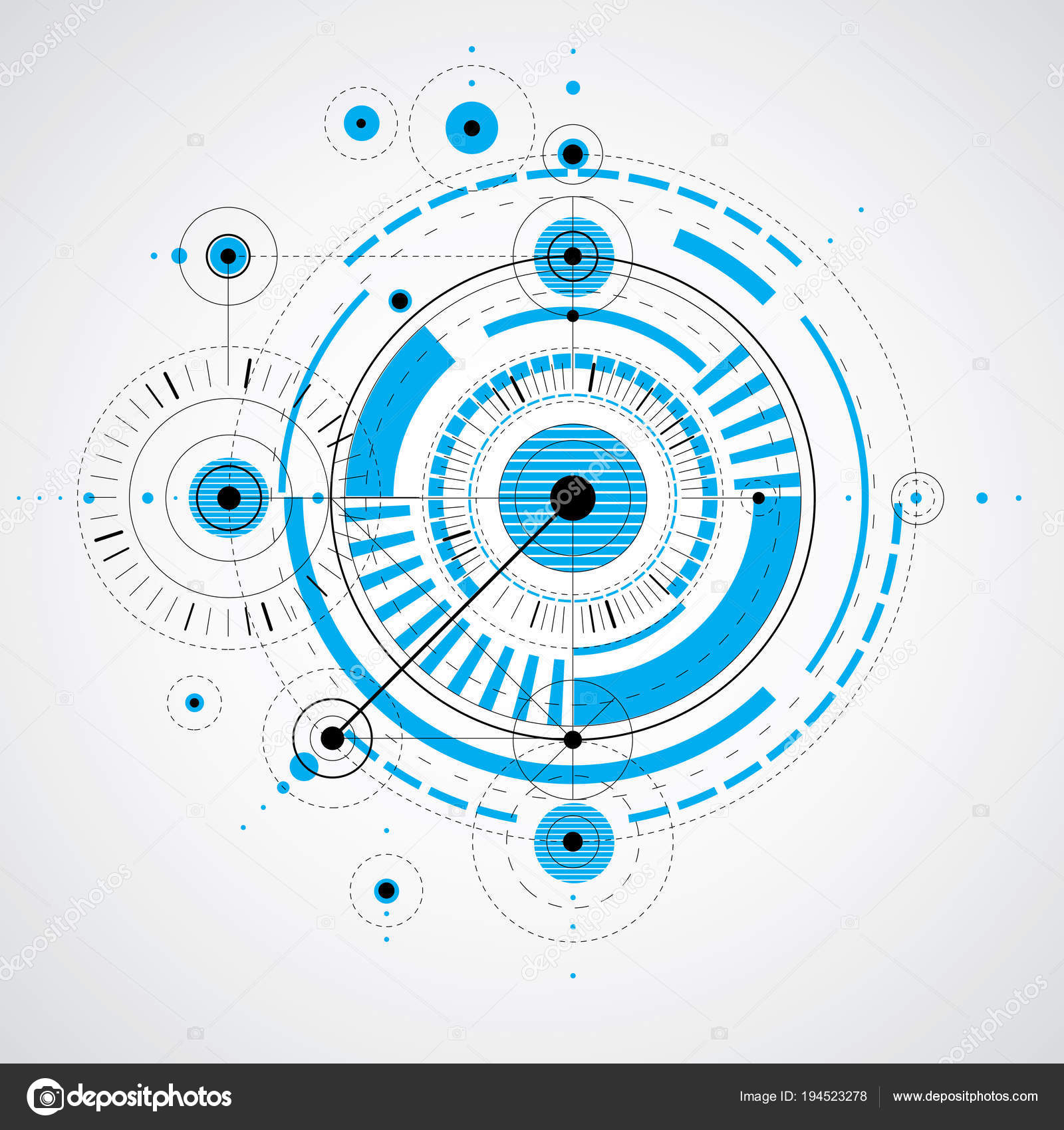 Engineering Technological Background Futuristic Technical Plan Mechanism Stock Vector by ...