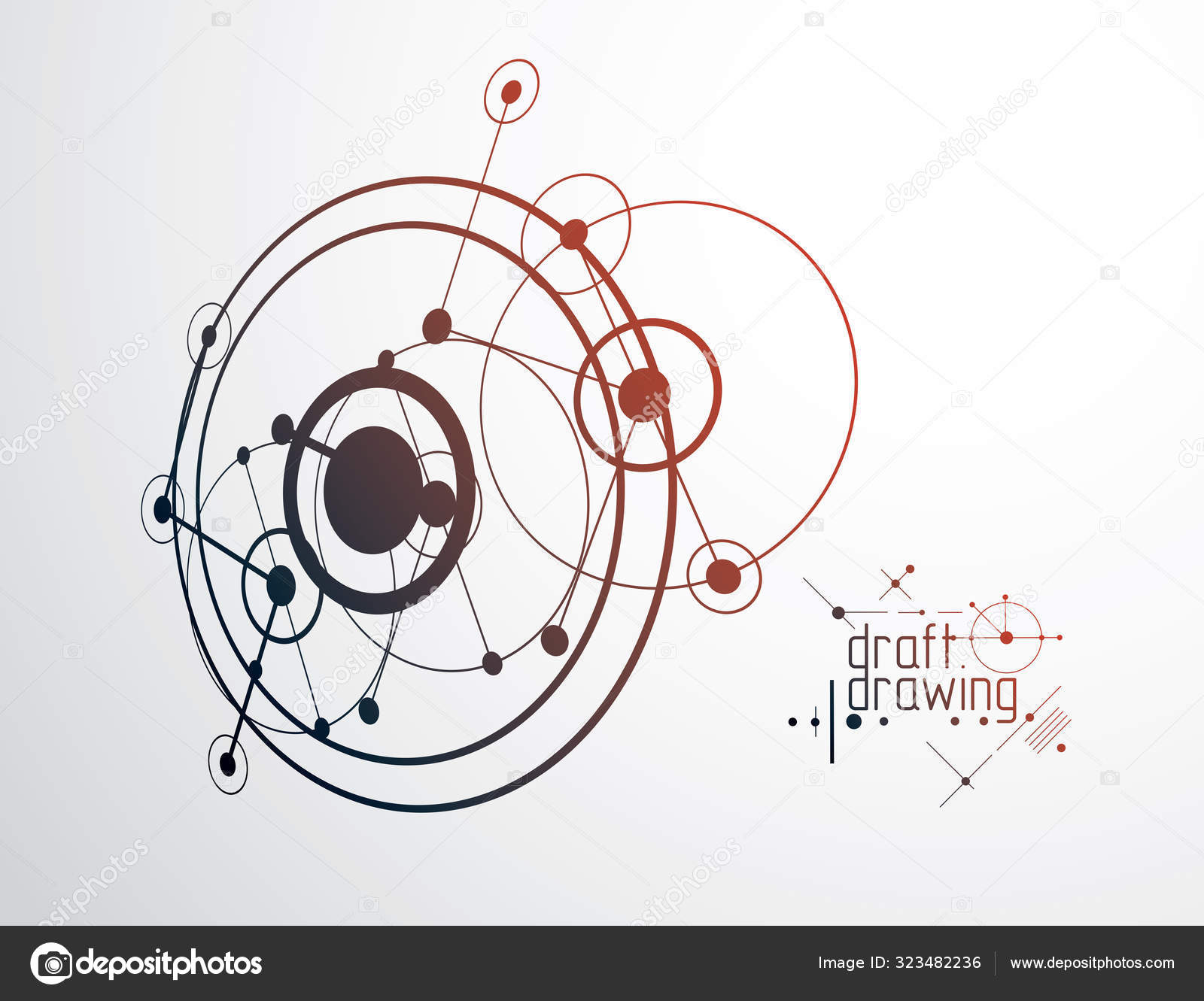 Technical Plan Abstract Engineering Draft Use Graphic Web Design Vector ...