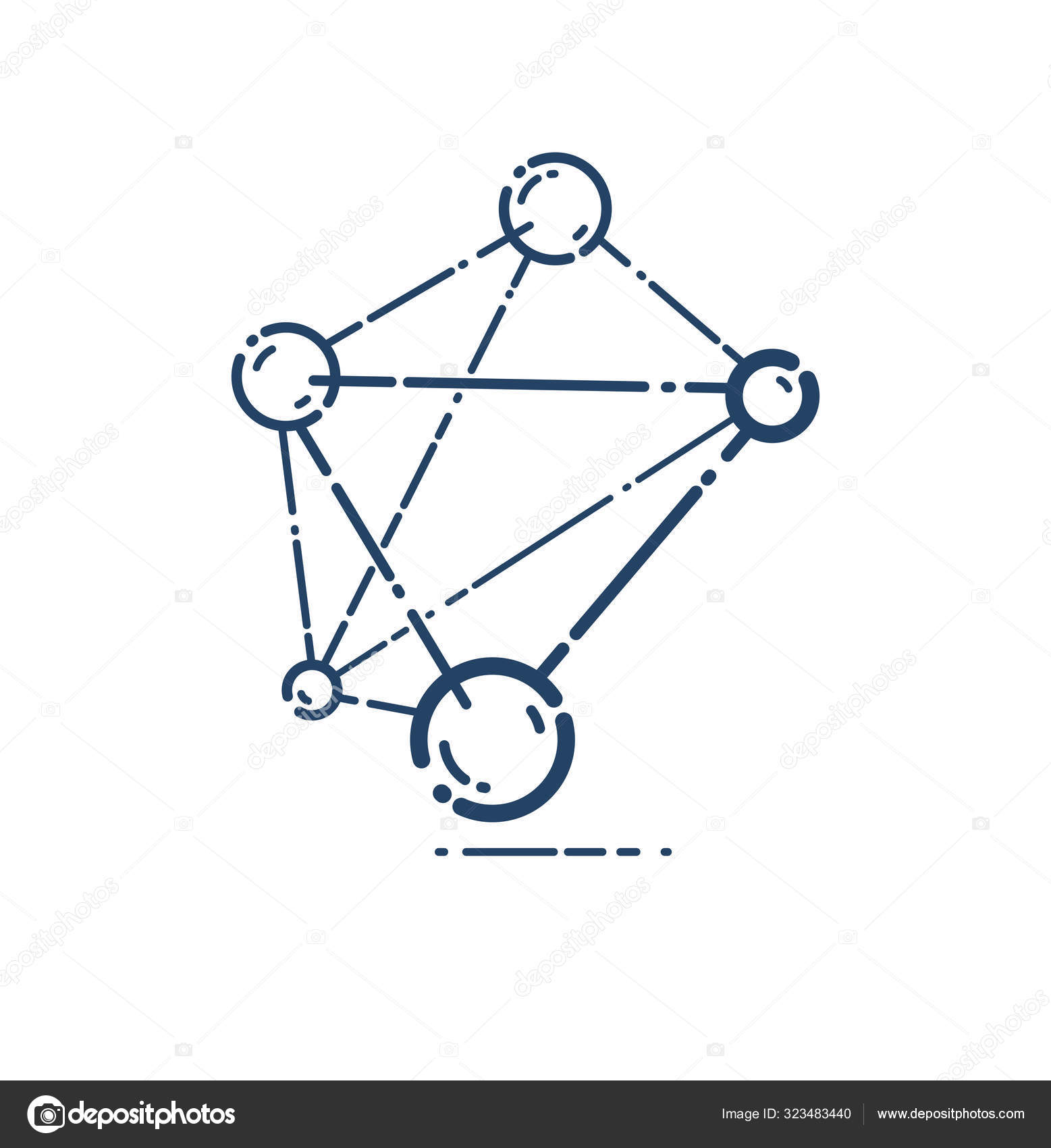 Molecule Vector Linear Icon Science Chemistry Physics Line Art Symbol ...