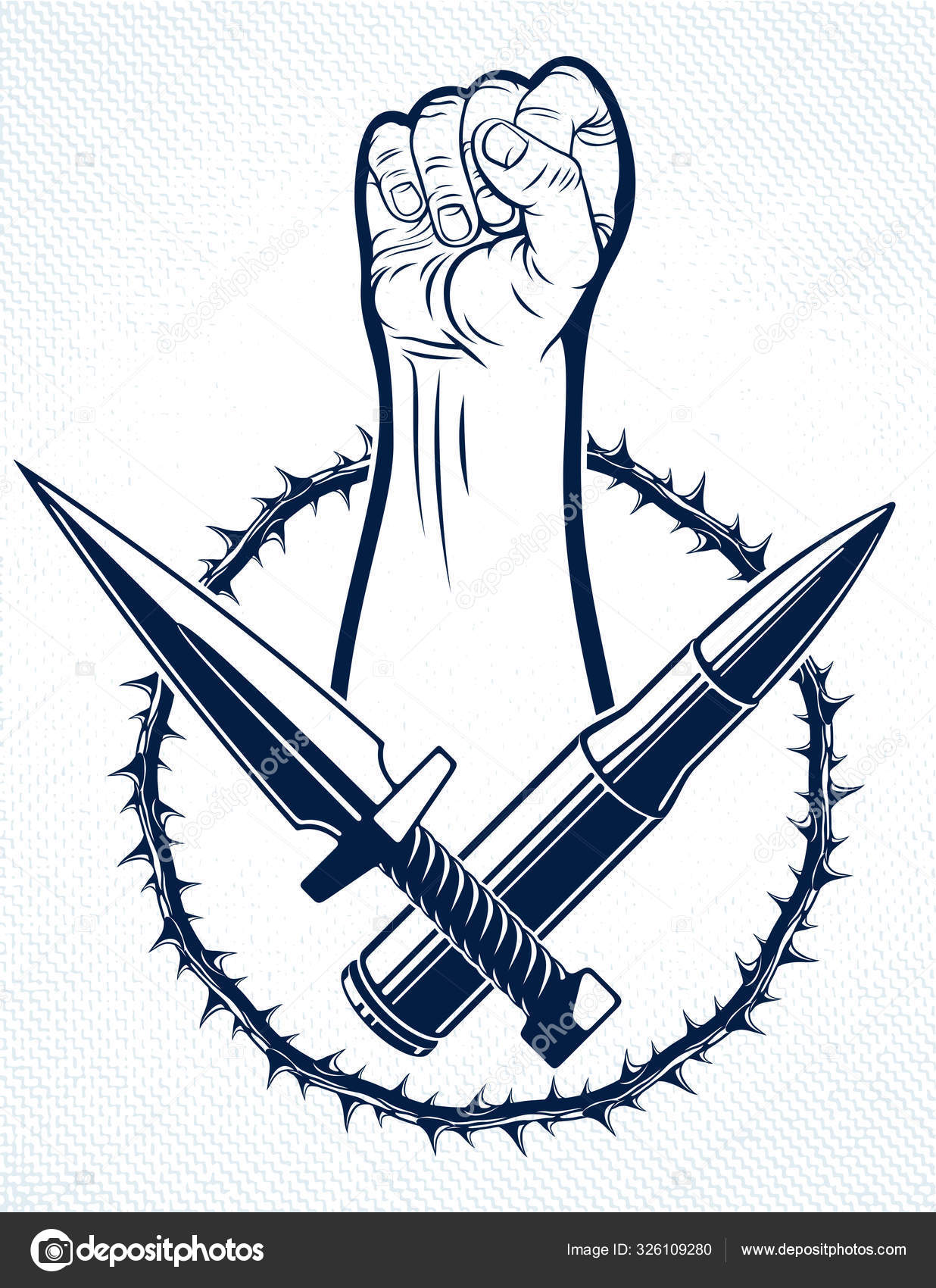 Revolution Riot Aggressive Emblem Logo Strong Clenched Fist Vector ...