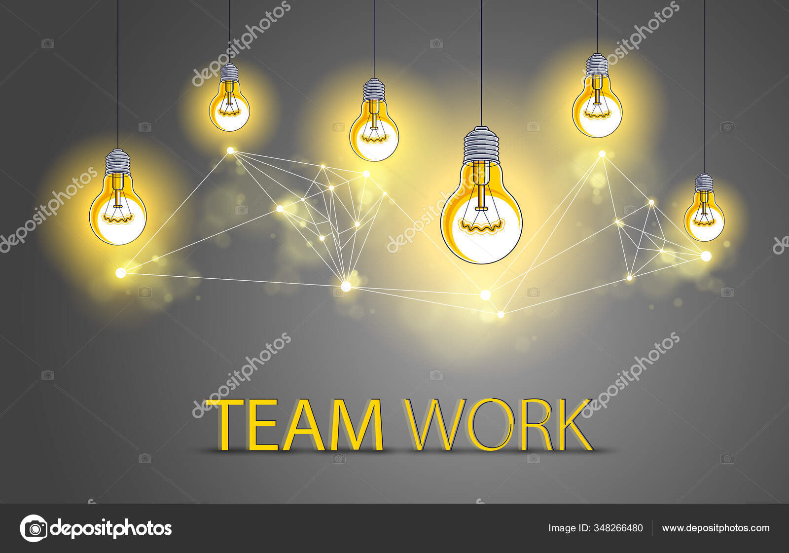 Group Shining Light Bulbs Represents Idea Creative People Teamwork ...