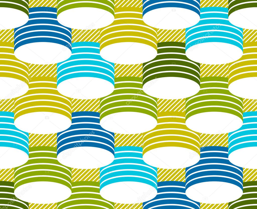 Tubos op arte sin costura vector de fondo, patrón de ilusión óptica de baldosas repetidas ...