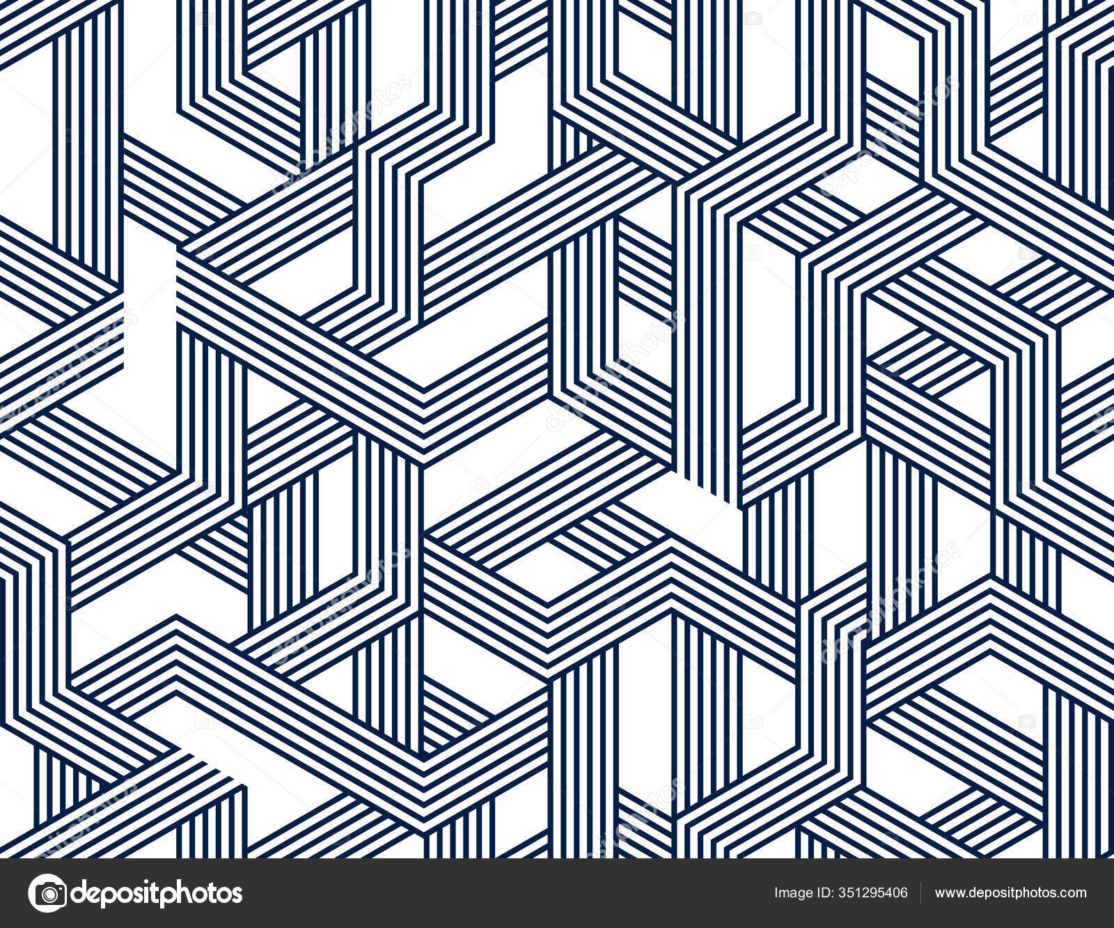 Seamless Cubes Vector Background Lined Boxes Repeating Tile Pattern ...