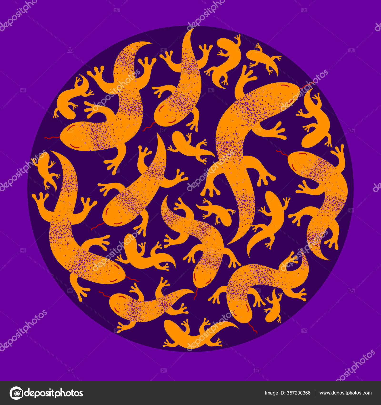 Lizards Composition Circle Vector Design Illustration Horror Disgusting ...