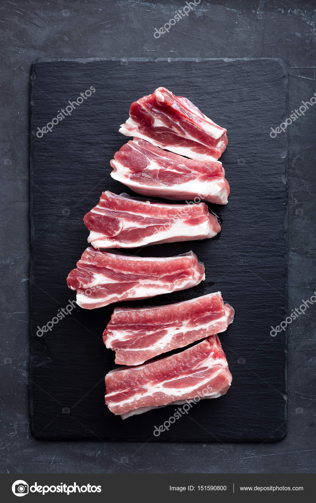 Raw pork ribs — Stock Photo © yelenayemchuk #151590800