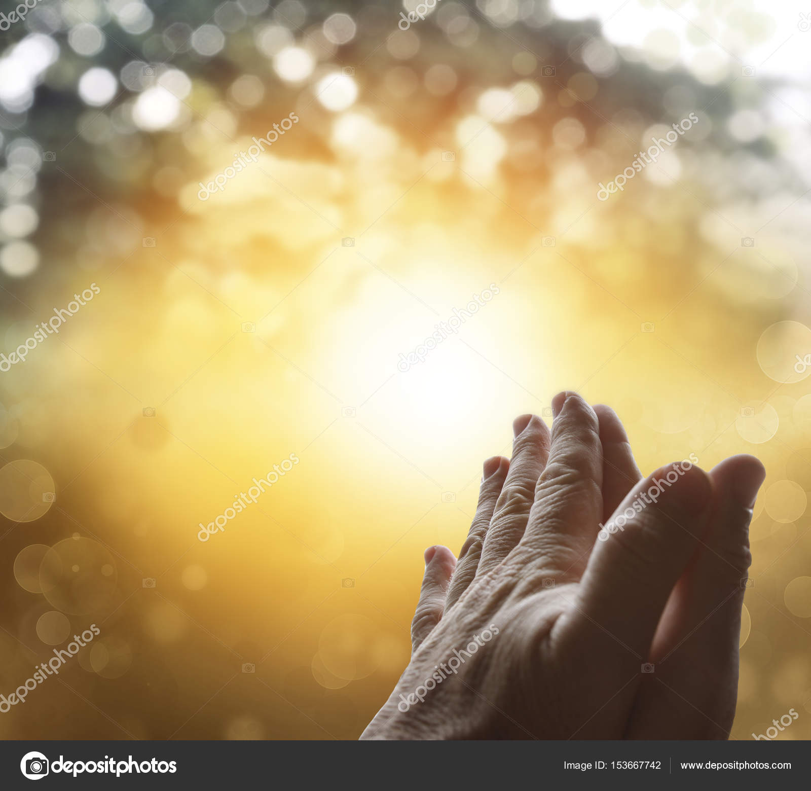 Prayer hands in sky — Stock Photo © stillfx #153667742