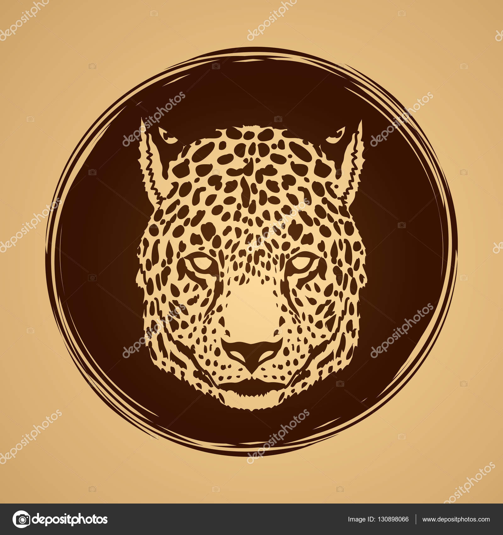 Cheetah head front view Stock Vector by ©sila5775 130898066