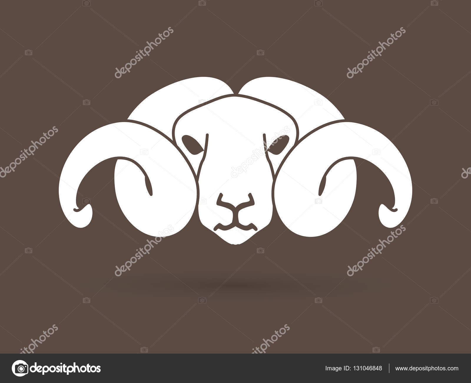 Sheep head with big horn Stock Vector Image by ©sila5775 #131046848