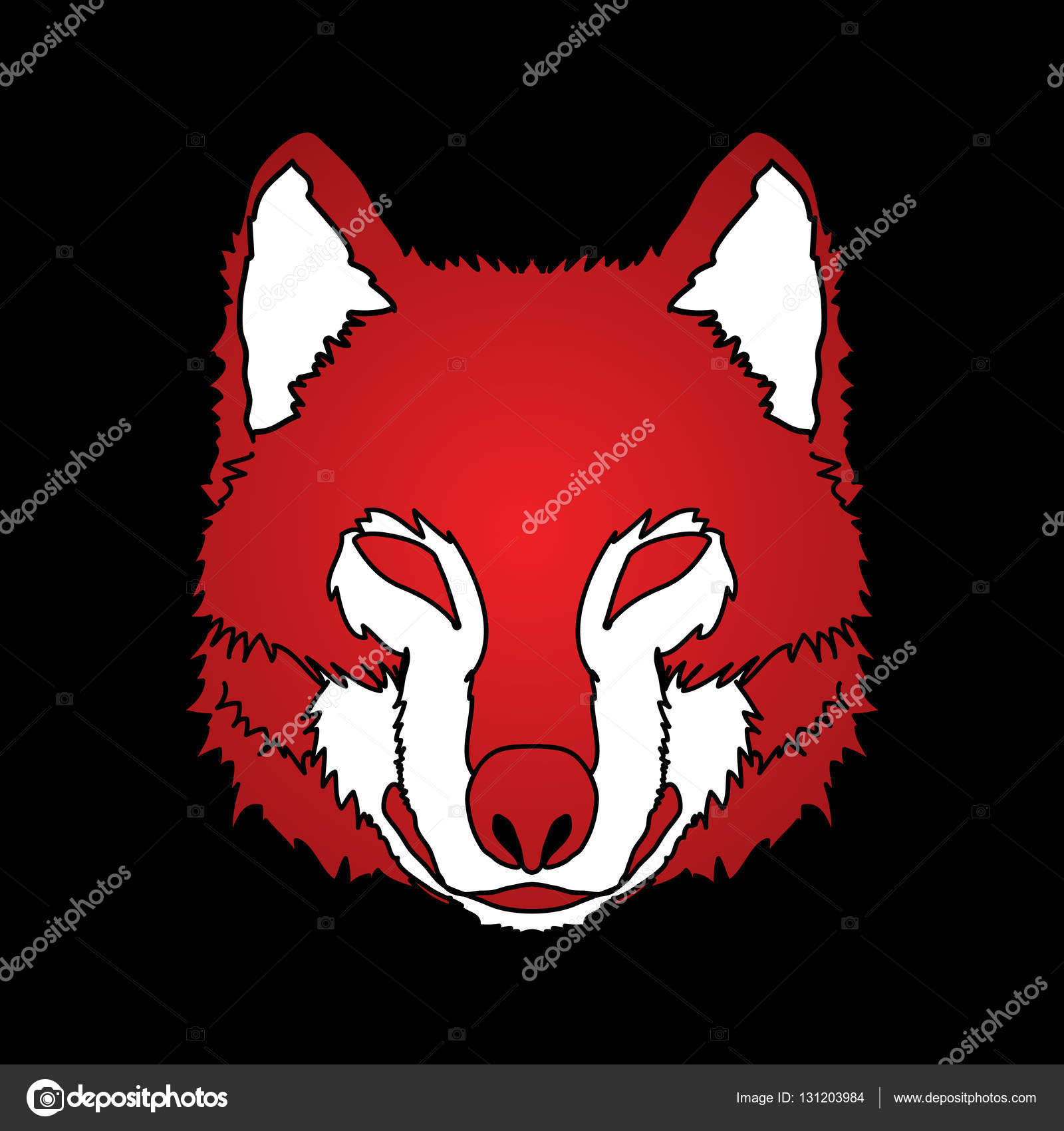 Wolf face front view Stock Vector by ©sila5775 131203984