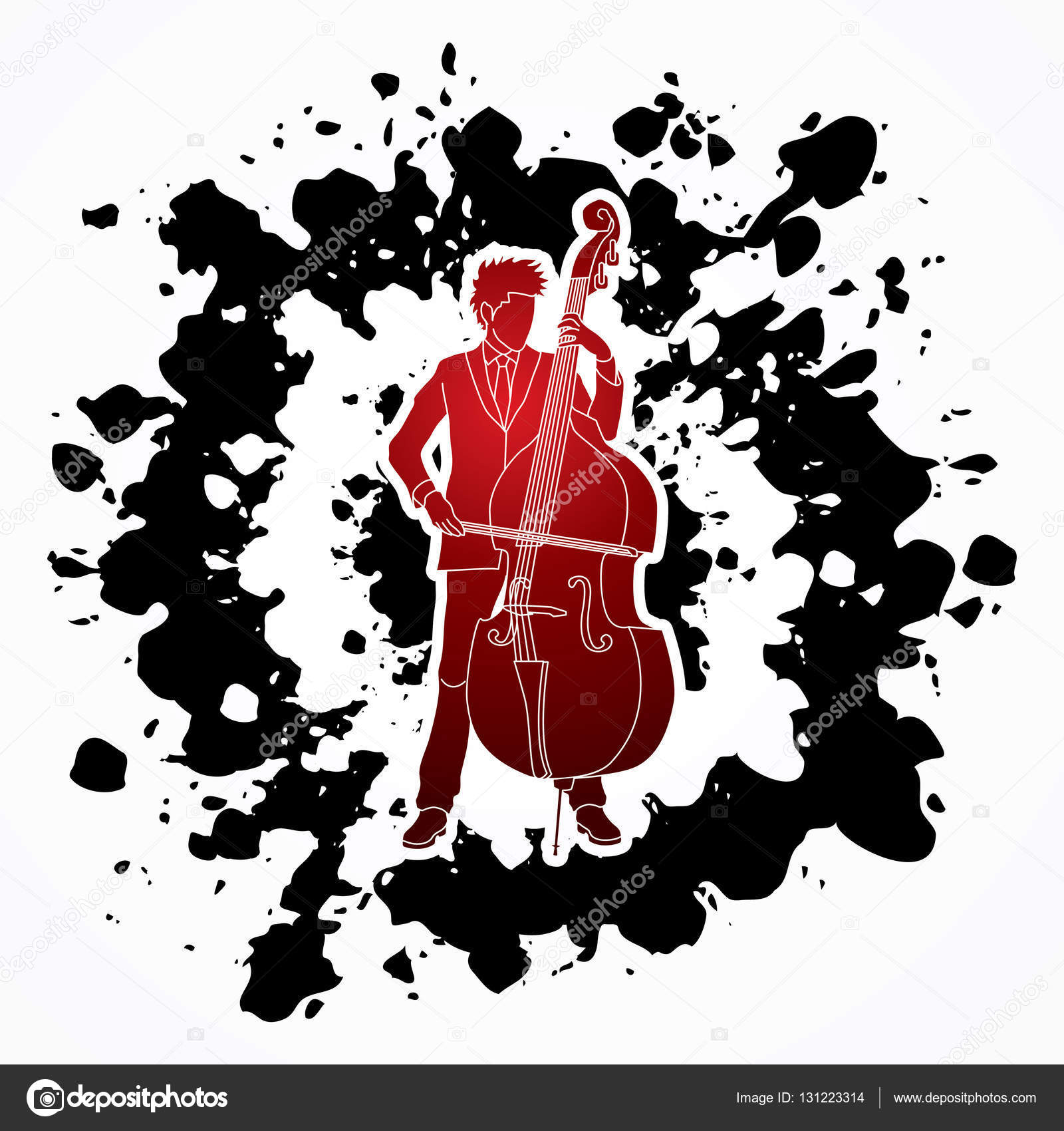 Double Bass Player Graphic Stock Vector by ©sila5775 131223314