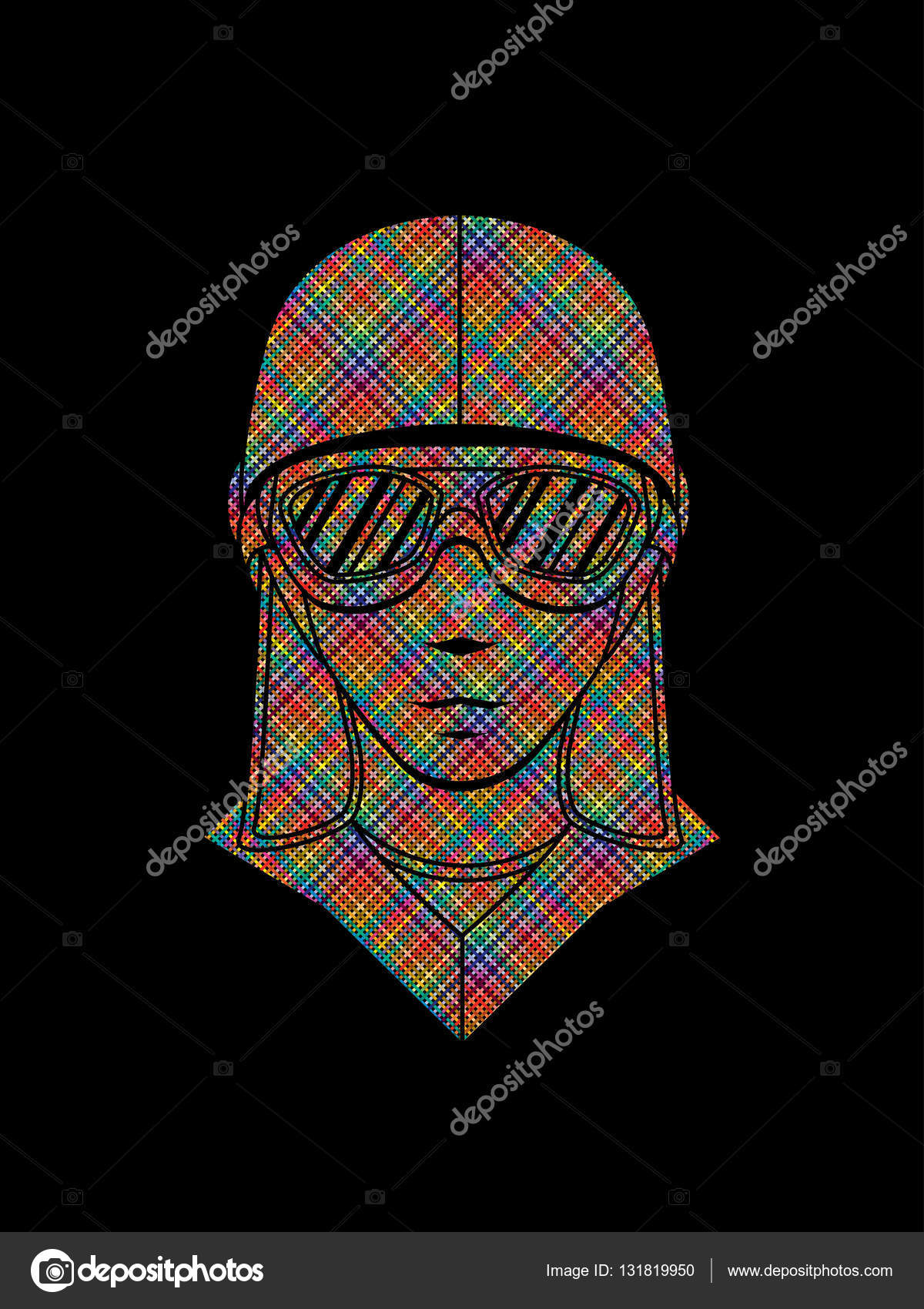 Pilot Face Front View Stock Vector by ©sila5775 131819950
