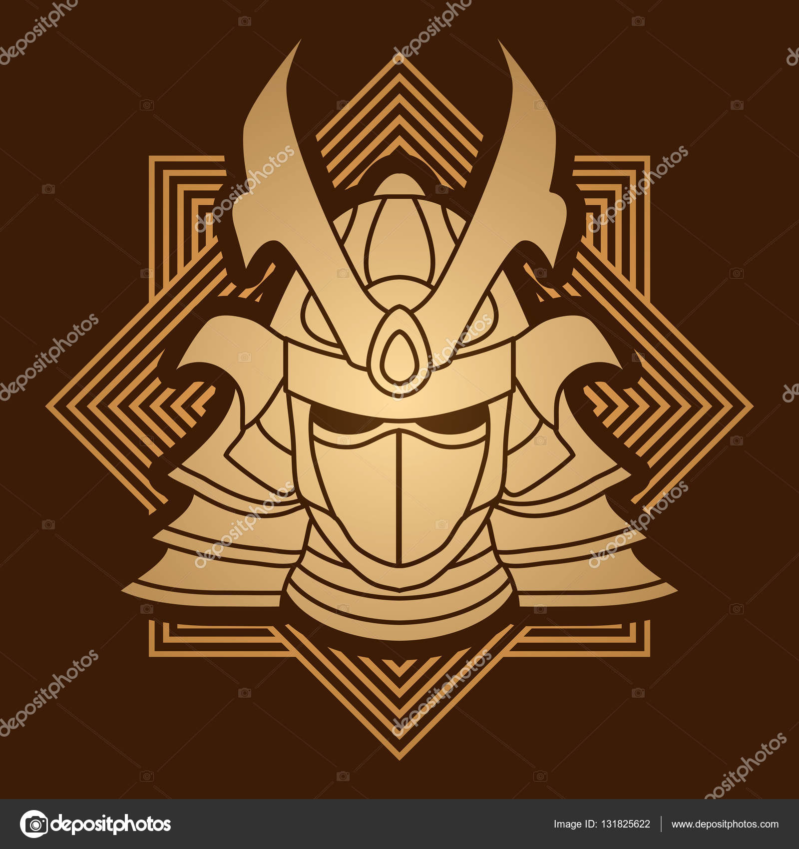 Cartoon Samurai Maske