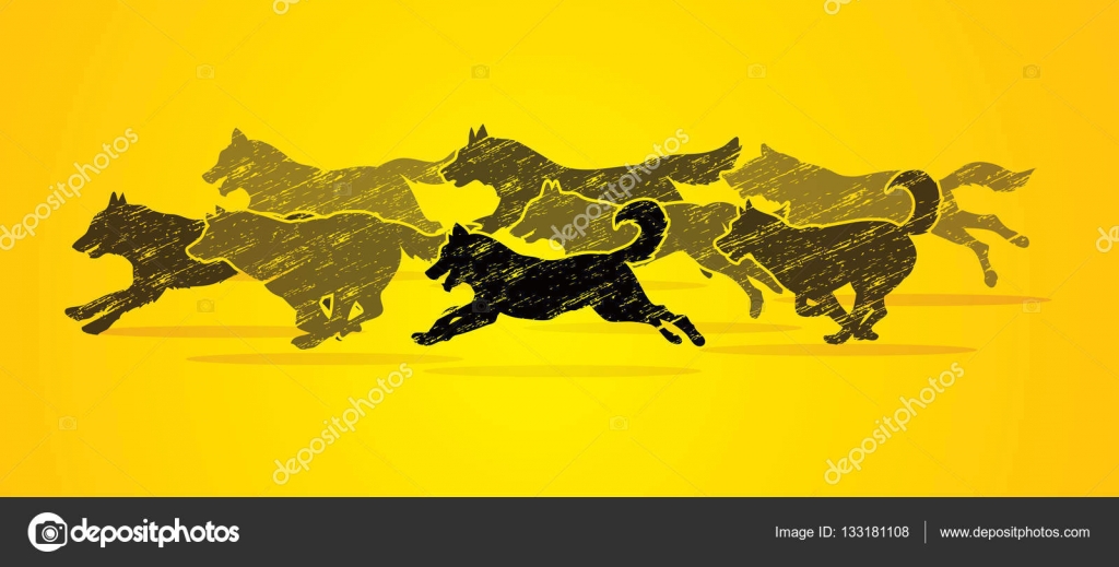 Dogs running vector. Stock Vector Image by ©sila5775 #133181108