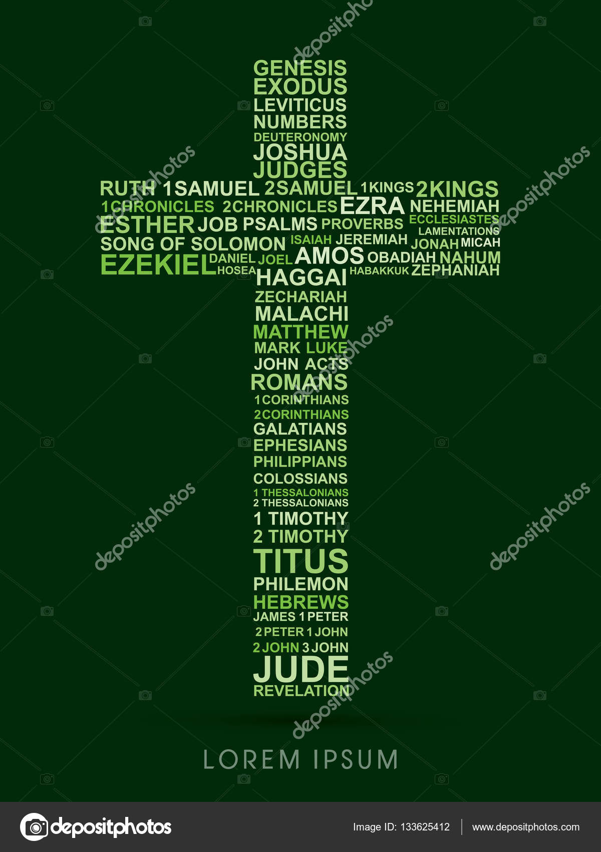Cruz con palabras bíblicas diseño de texto . Vector de stock por ...