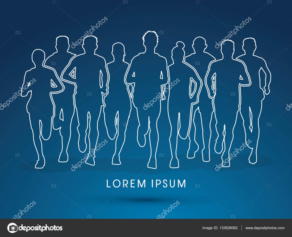 Marathon Runners vector. Stock Vector by ©sila5775 133626062