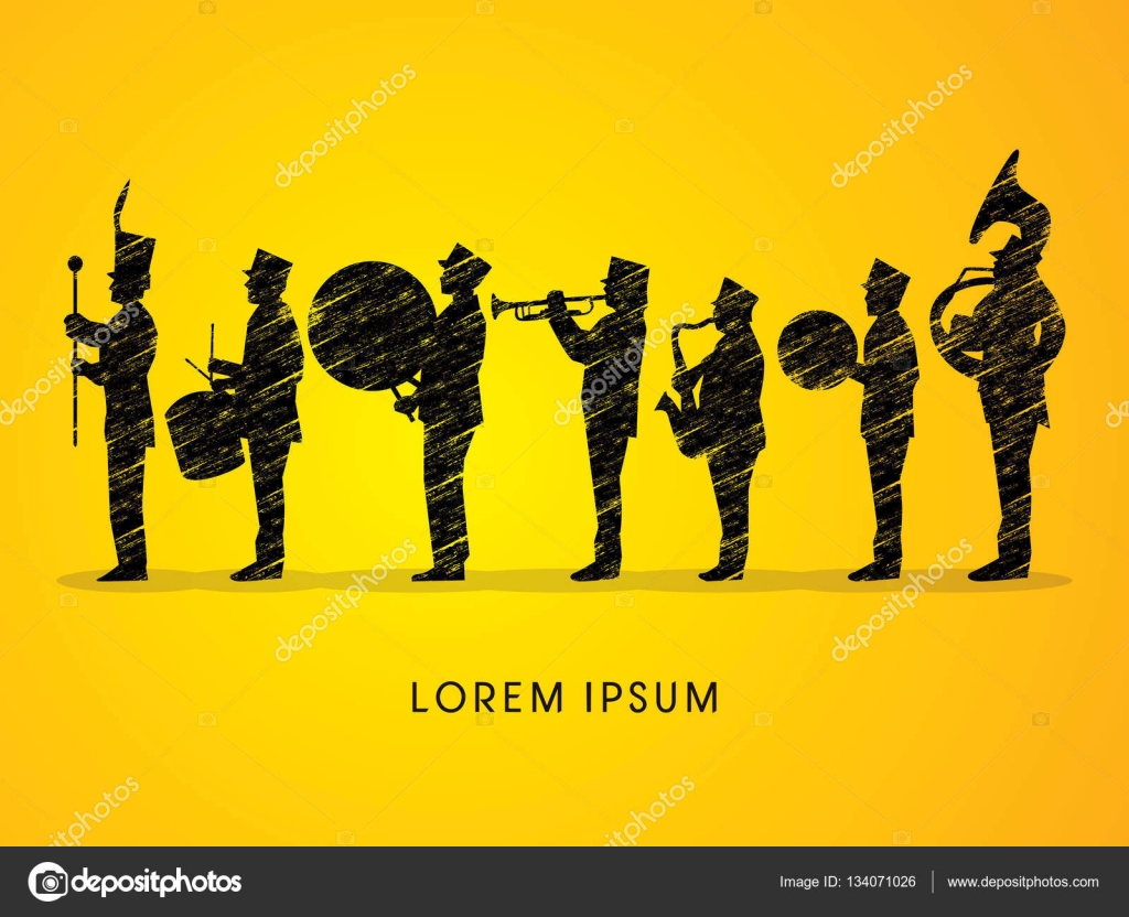 Silhouette Marching Band Stock Vector by ©sila5775 134071026