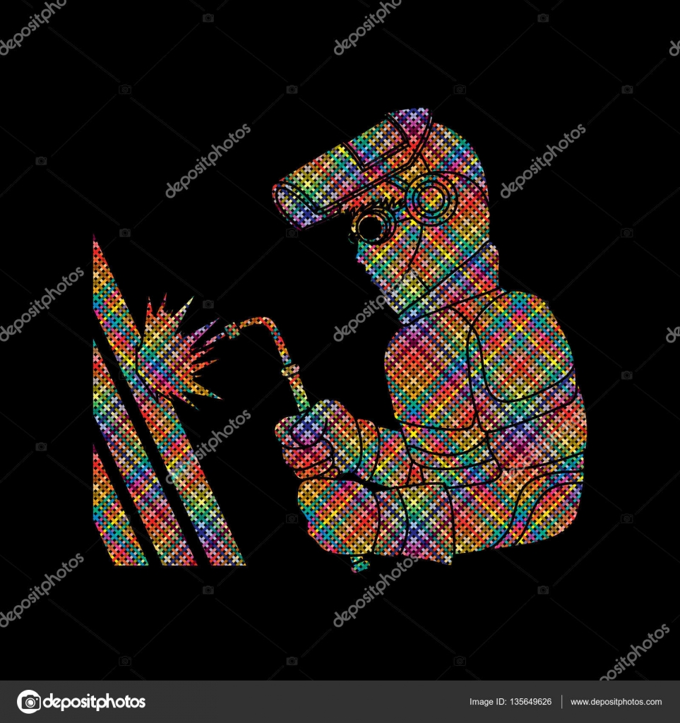 Welder working graphic vector Stock Vector Image by ©sila5775 #135649626