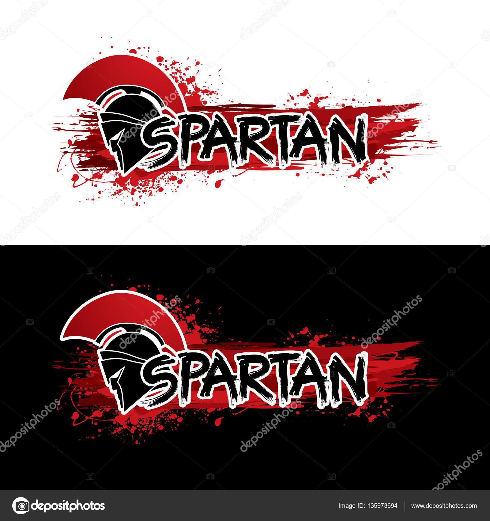 Texto espartano diseñado con casco Vector de stock #135973694 de ©sila5775