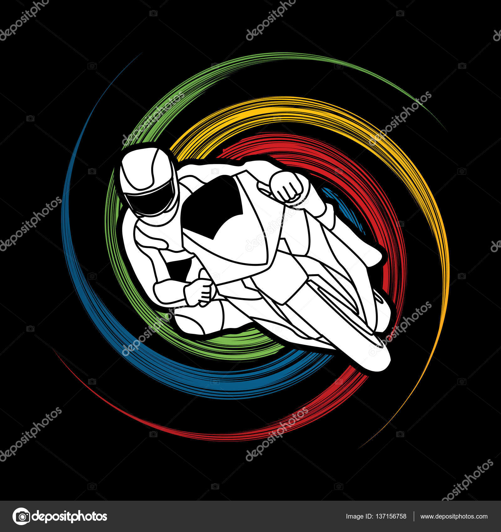 Motorcycle racing side view graphic vector. Stock Vector Image by ...