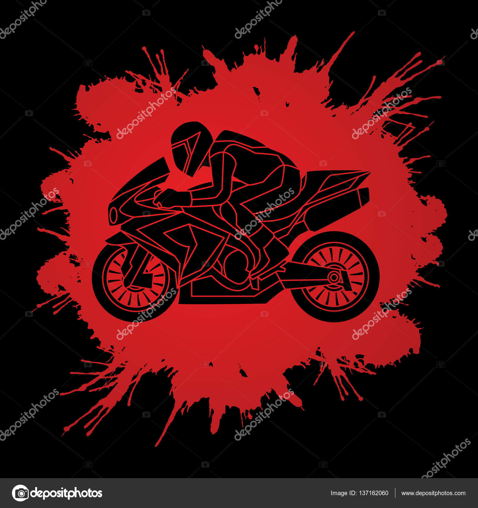 Motorcycle racing side view graphic vector. Stock Vector by ©sila5775 ...