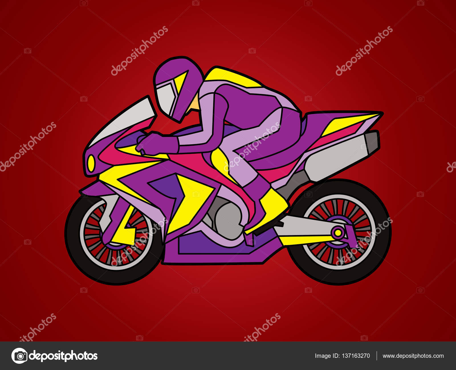 Motorcycle racing side view graphic vector. Stock Vector by ©sila5775 ...