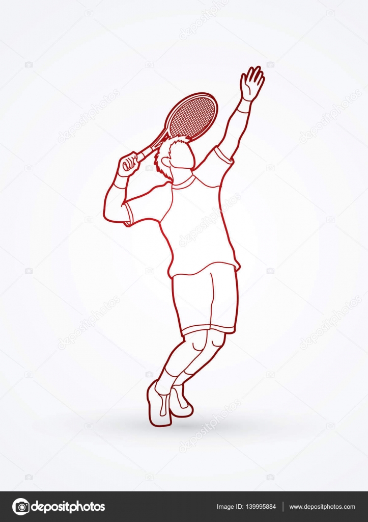 Man tennis player serve Stock Vector Image by ©sila5775 #139995884