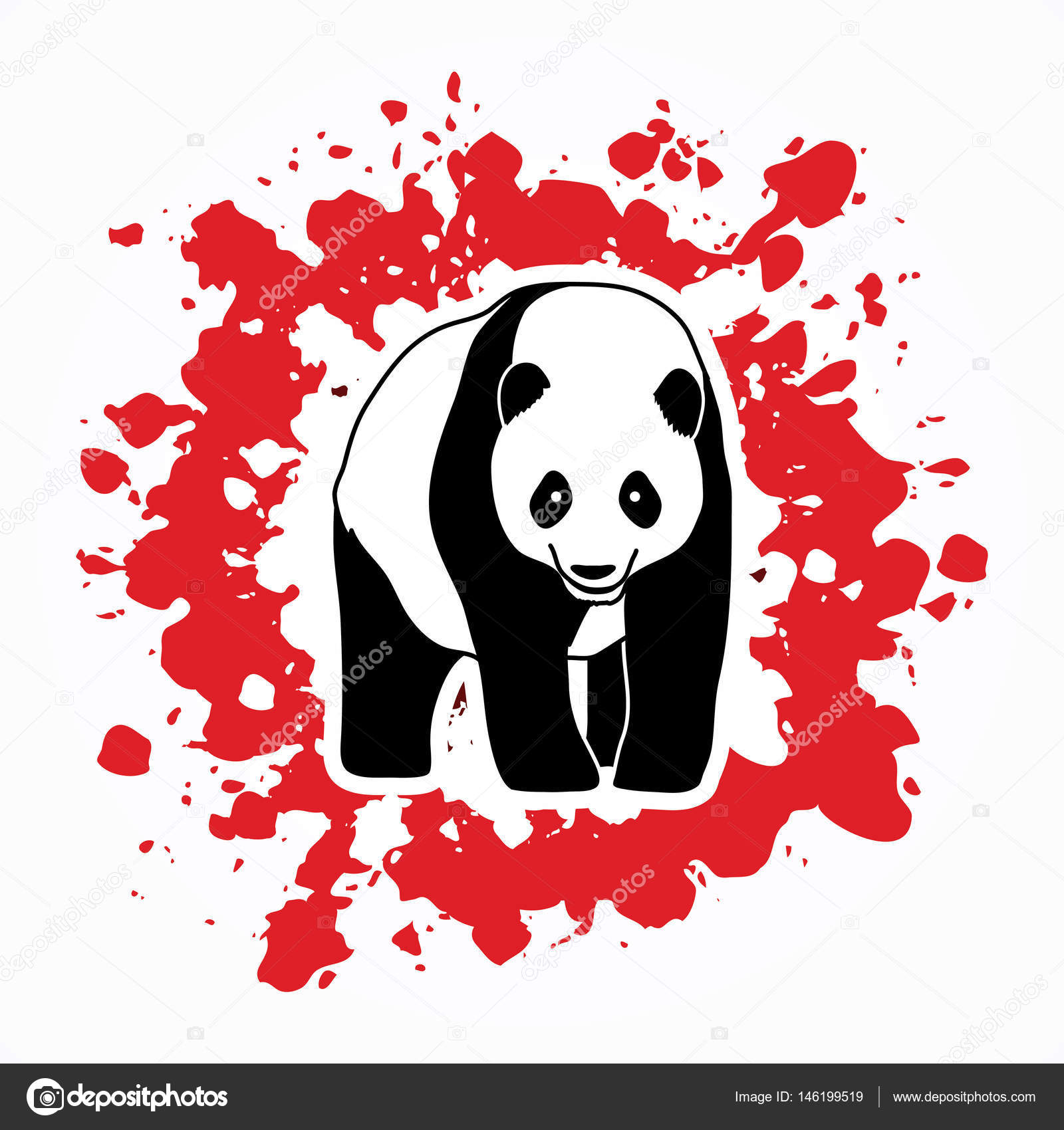 Panda standing illustration graphic vector. Stock Illustration by ...