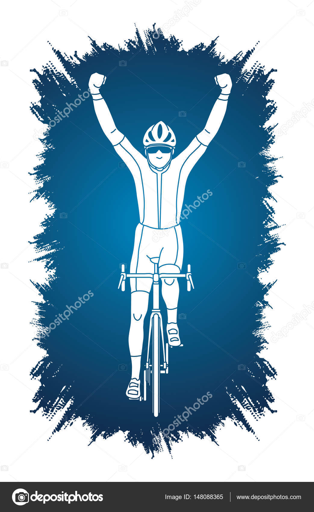 The winner Bicycle riding front view Stock Vector Image by ©sila5775 ...