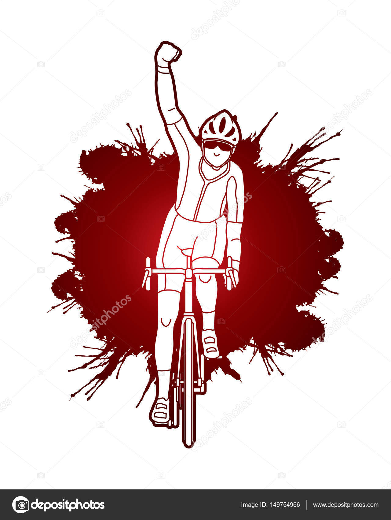 The winner Bicycle riding front view Stock Vector Image by ©sila5775 ...