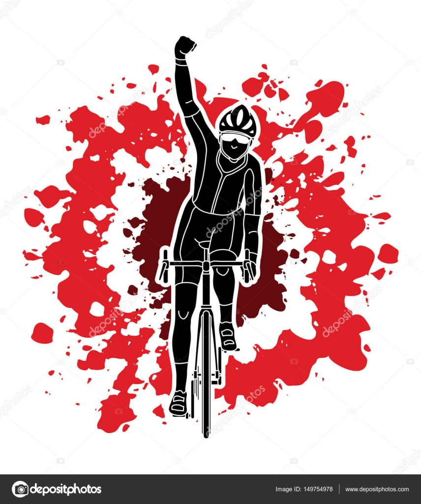 The winner Bicycle riding front view Stock Vector Image by ©sila5775 ...