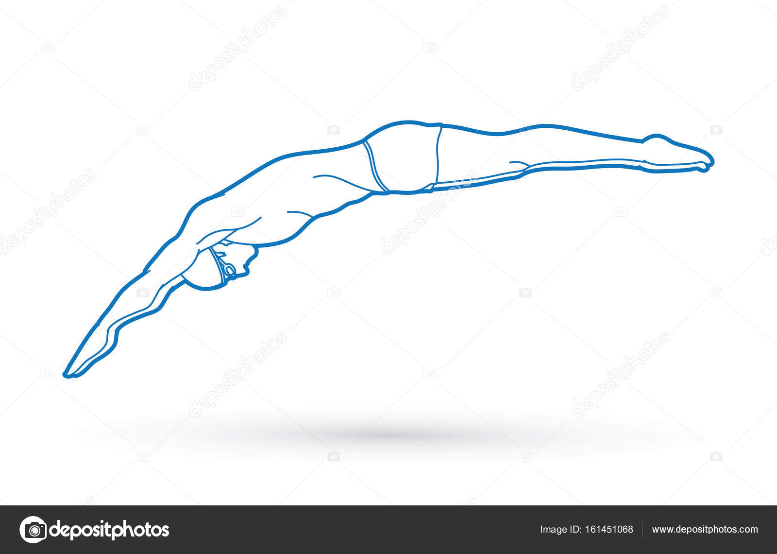 Man jumping diving into swimming pool Stock Vector by ©sila5775 161451068
