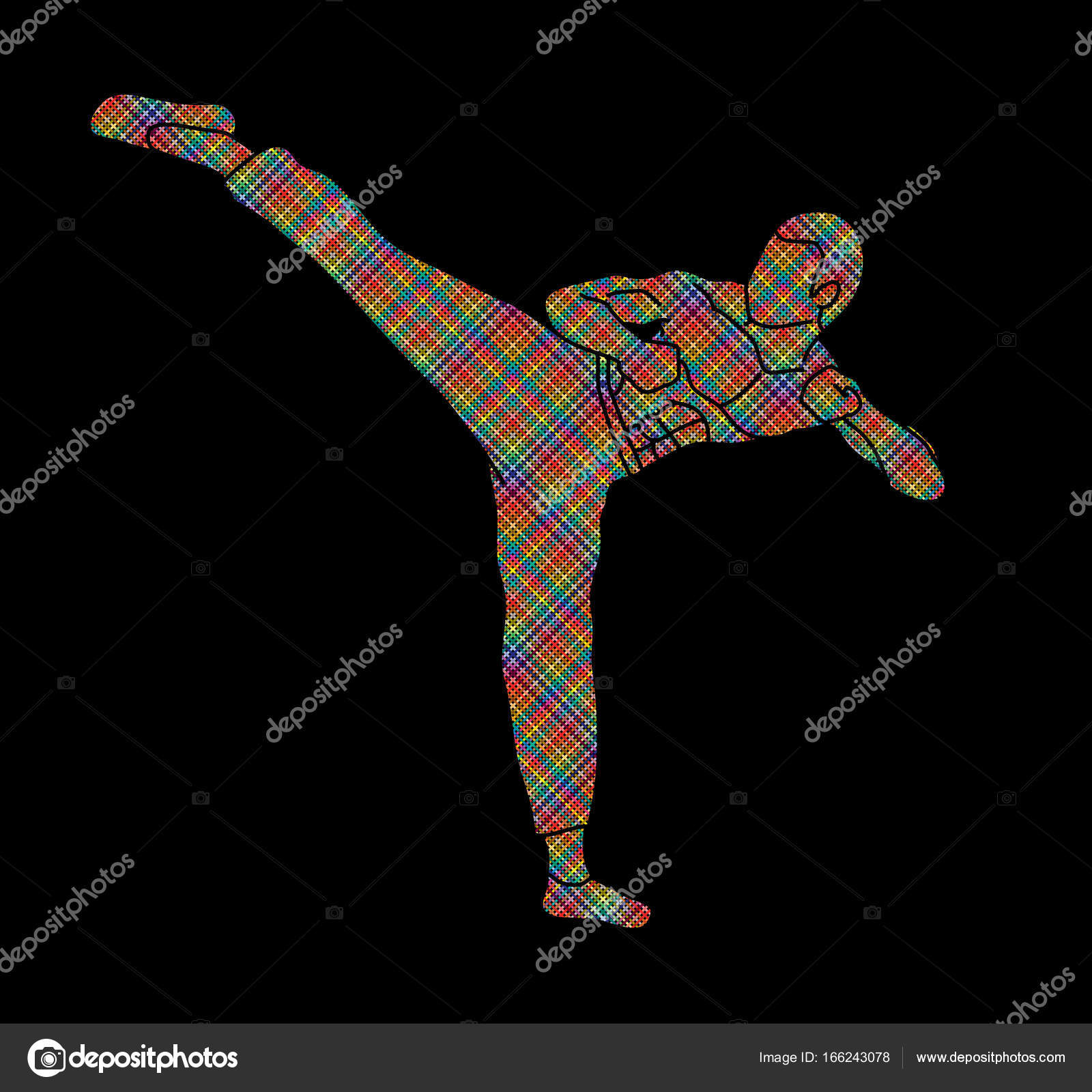 Kung fu, Karate kick Stock Vector by ©sila5775 166243078