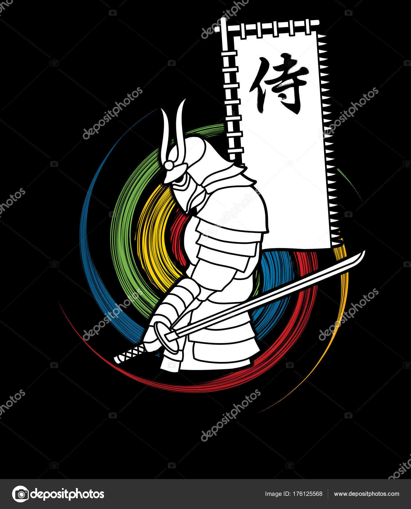 Samurai Flag Vector