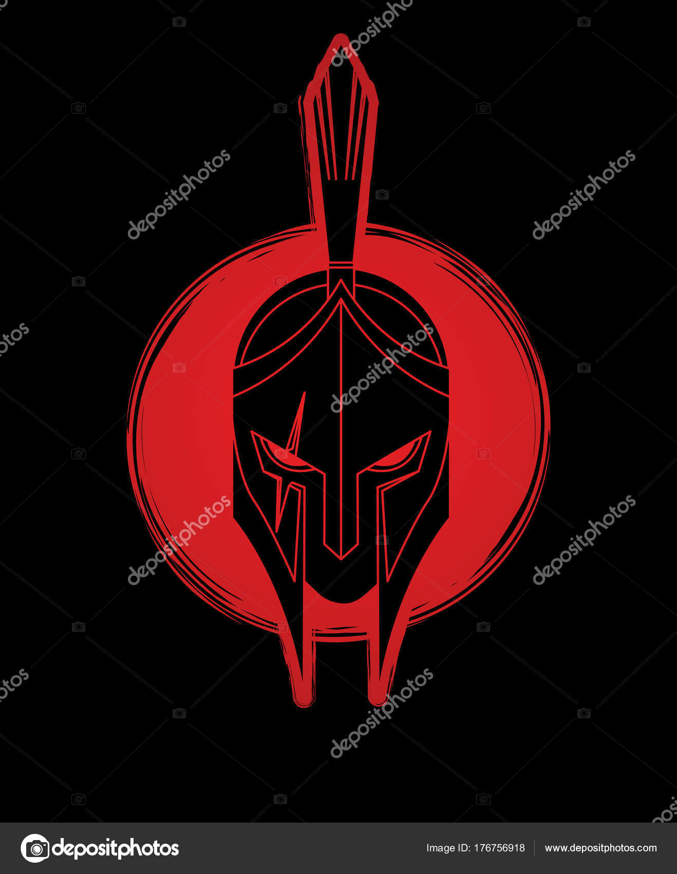 Red Spartan Helmet Logo