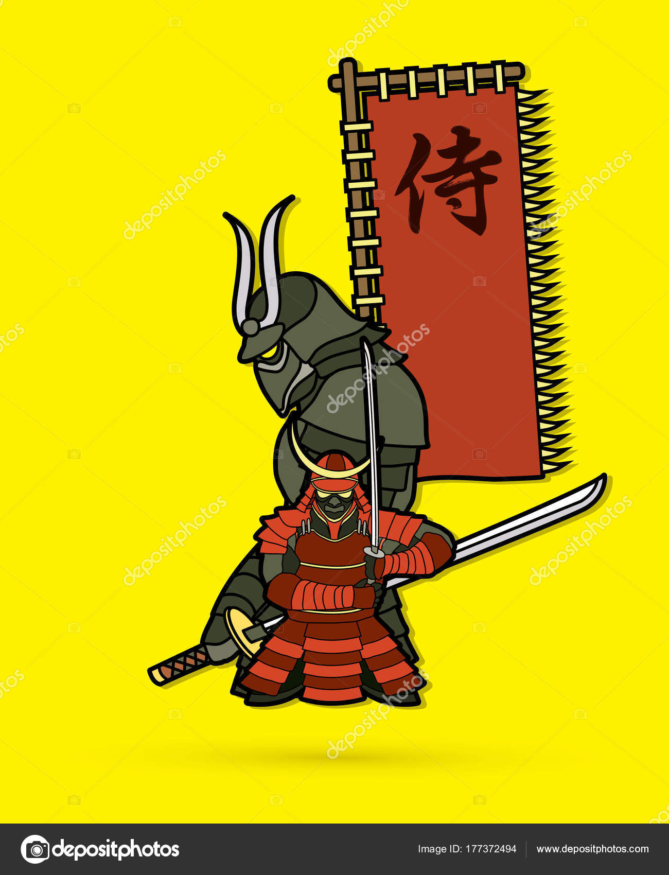Samurai Flag Vector