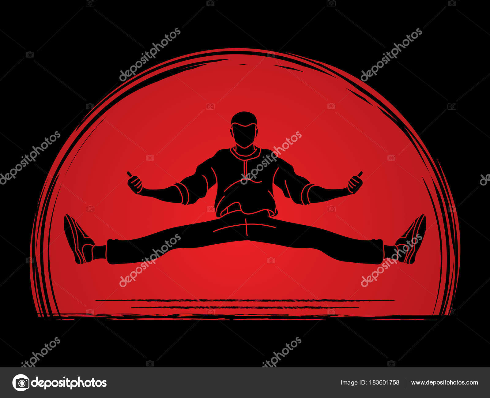 Man Dancing Action Jumping Designed Sunlight Background Graphic Vector ...