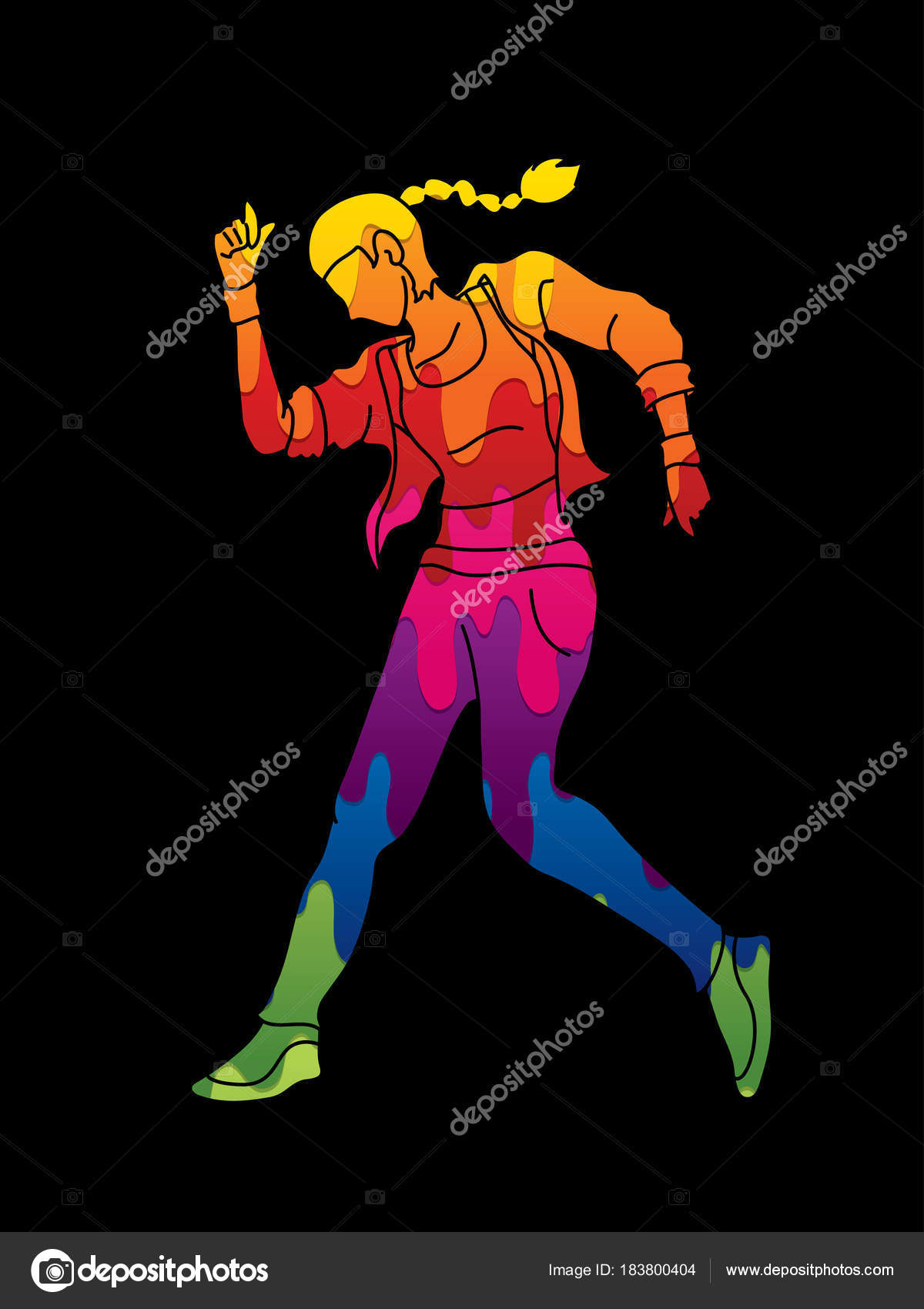 Street Dance Boys Dance Dancing Action Designed Using Colorful Graffiti ...