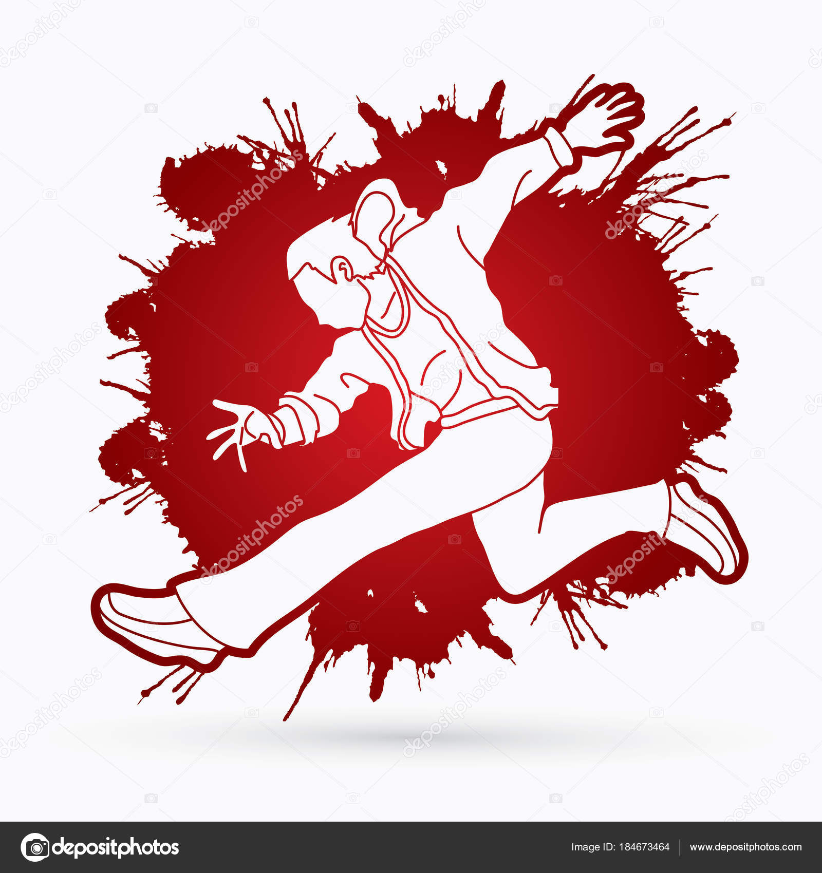 Street Dance Boys Dance Hip Hop Dancing Action Designed Splatter Stock ...