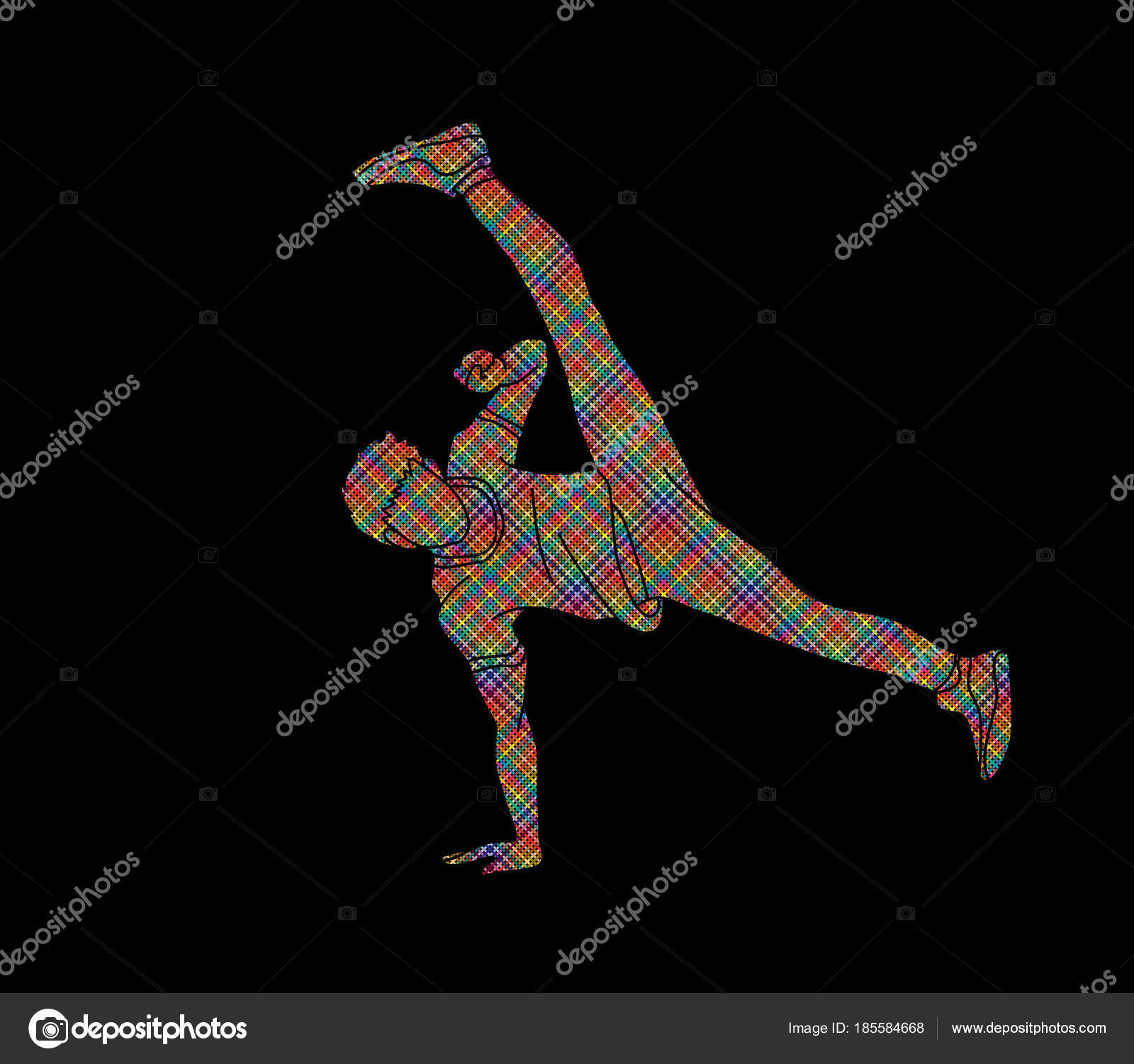 Street Dance Boys Dance Hip Hop Dancing Action Designed Using Stock ...