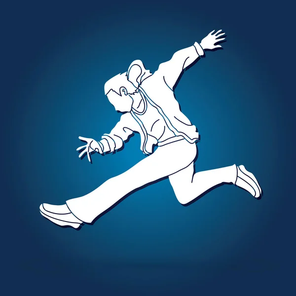 Man Dancing Action Outline Graphic Vector Stock Vector Image by ...