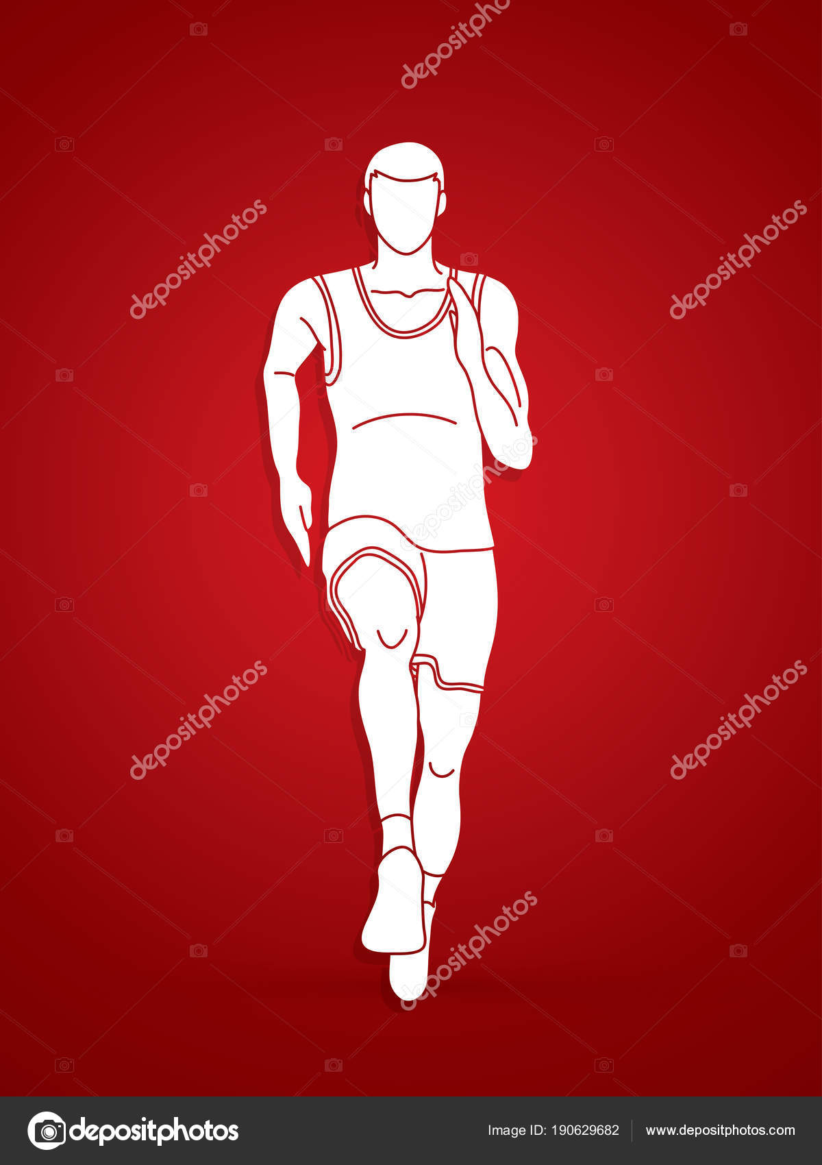 Running Action Marathon Runner Start Running Graphic Vector Stock ...
