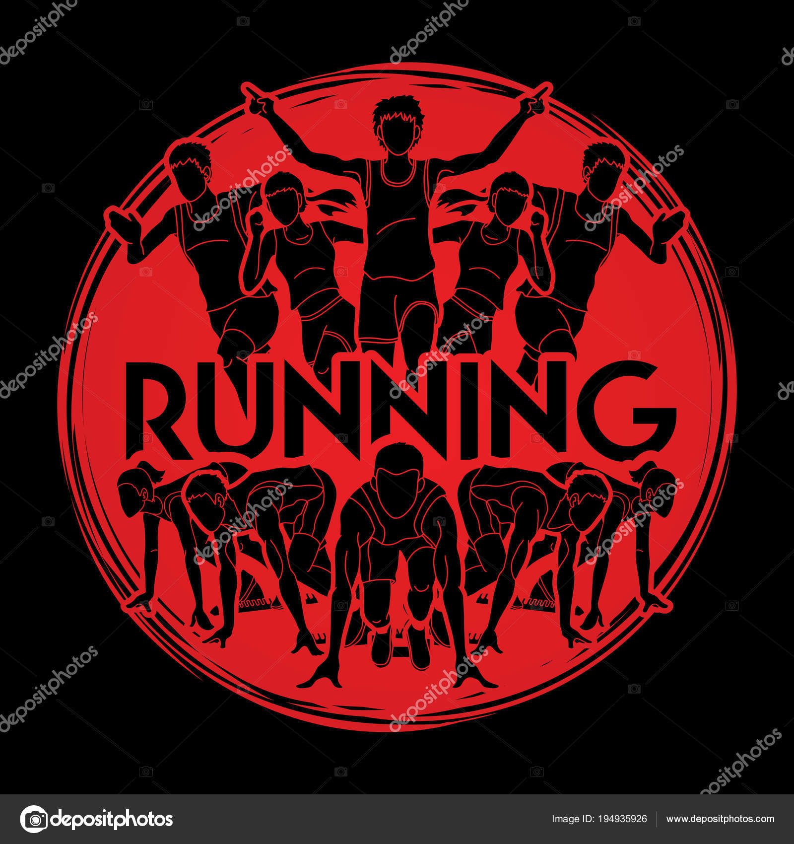 People Run Runner Marathon Running Team Work Running Group People Stock ...