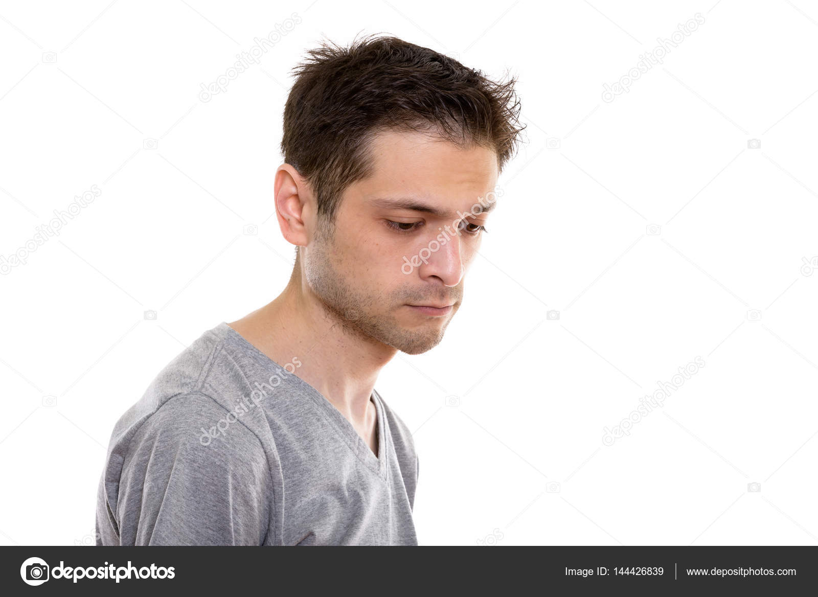 Man Looking Down Profile