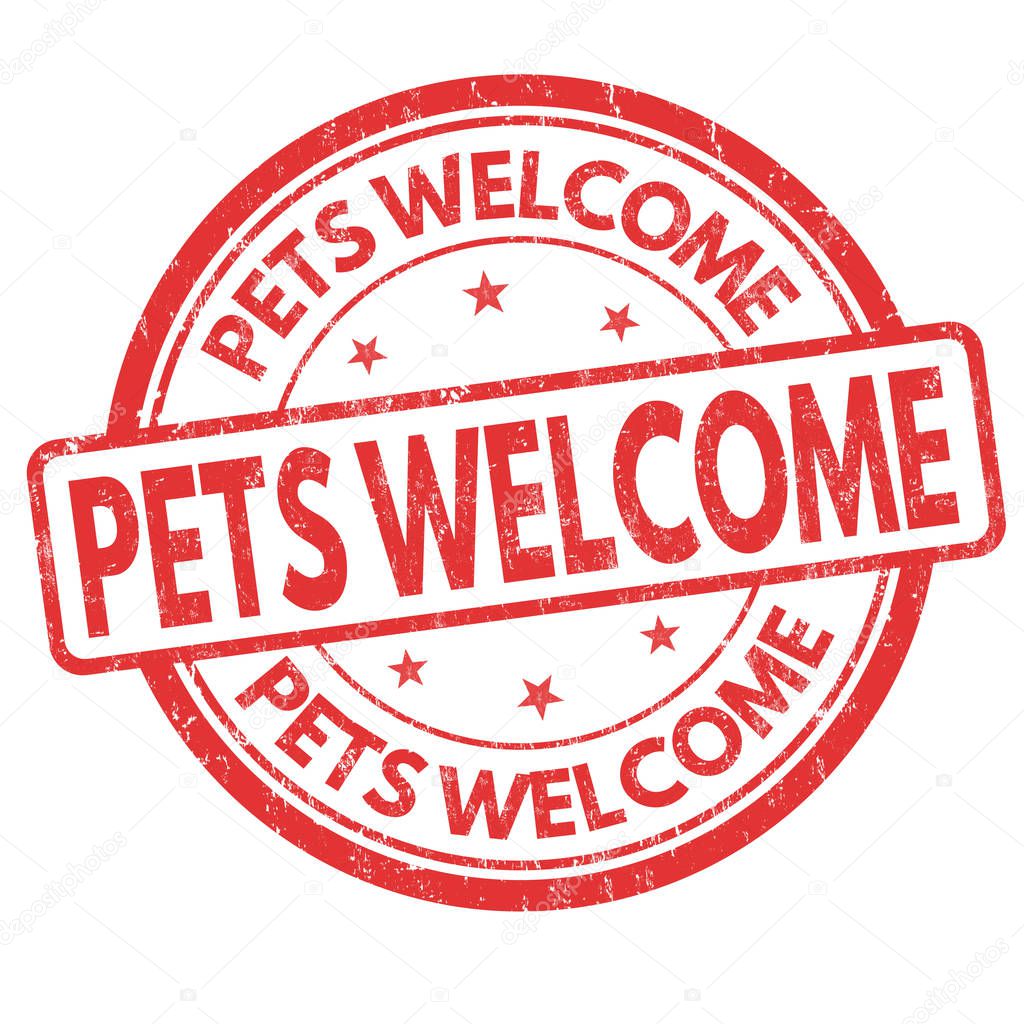 Pets welcome sign or stamp Stock Vector Image by ©roxanabalint #130540656