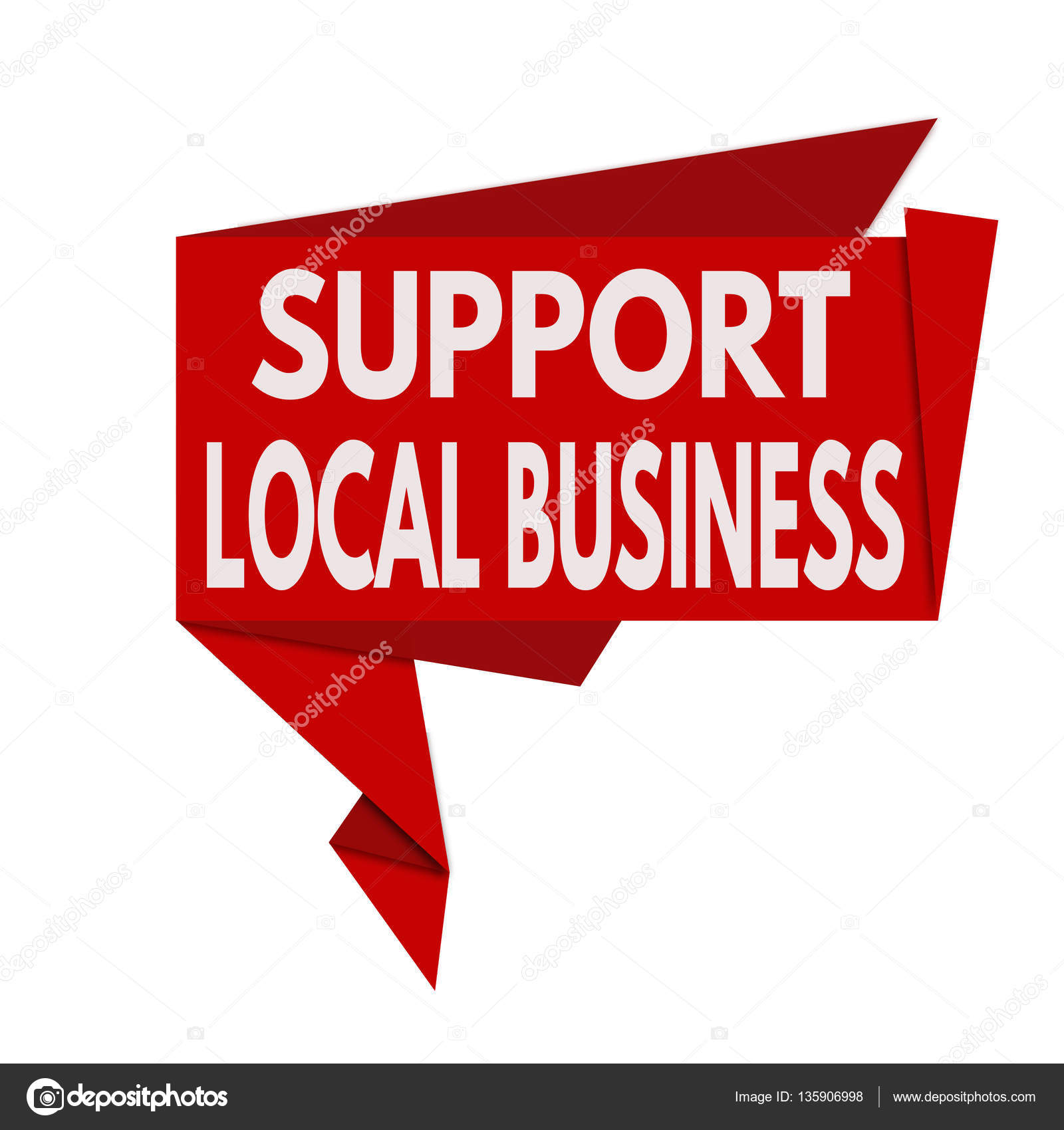 Support local business origami speech bubble Stock Vector Image by ...