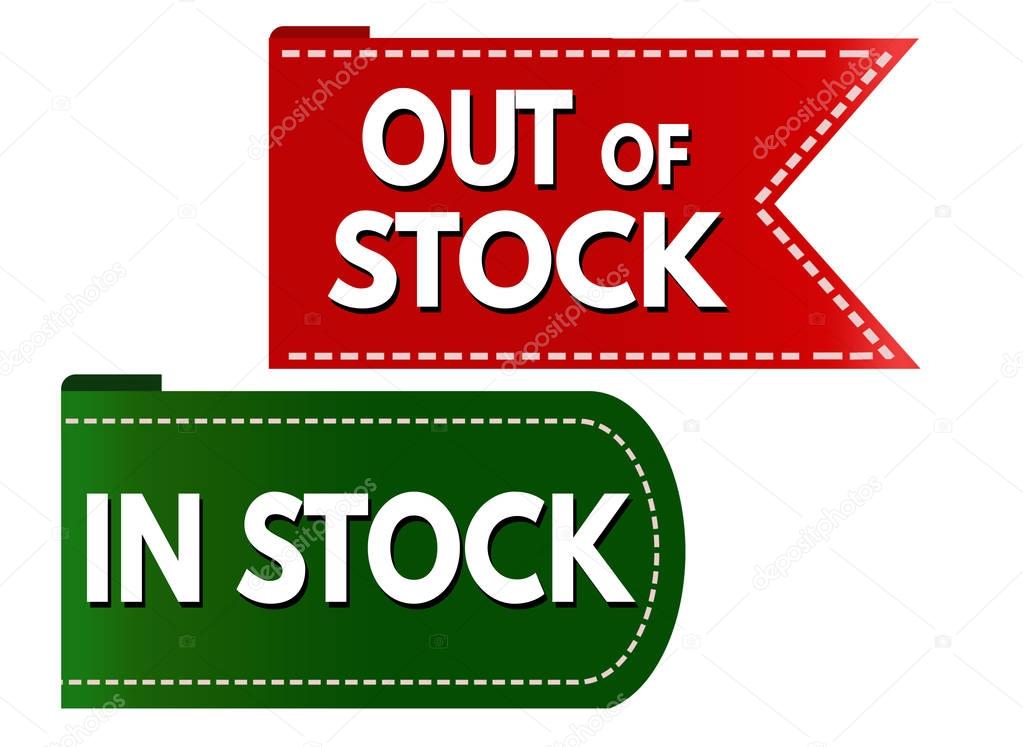 In stock and out of stock sign or stamp — Stock Vector © roxanabalint ...