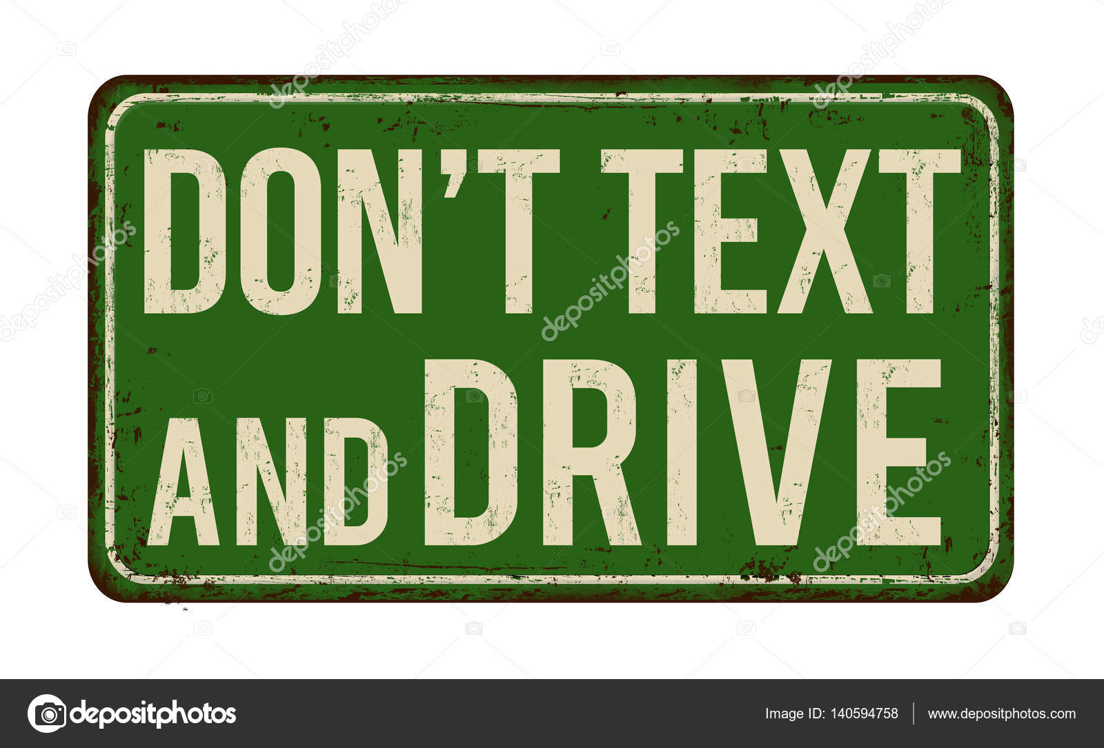 Don't text and drive vintage metallic sign Stock Vector Image by ...