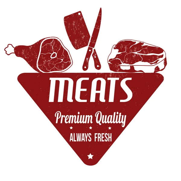 Meats sign or stamp — Stock Vector © roxanabalint #144402579