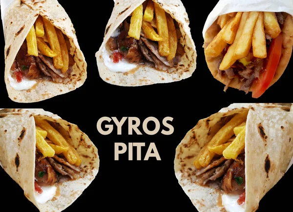 Gyros Pita, mediterranean street food — Stock Photo © roxanabalint ...