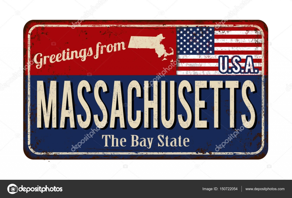 Massachusetts vintage rusty metal sign Stock Vector by ©roxanabalint ...